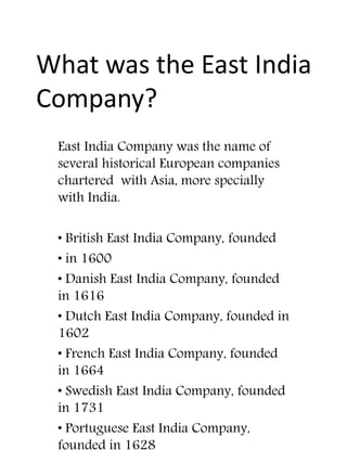 The East India Company | PPTX
