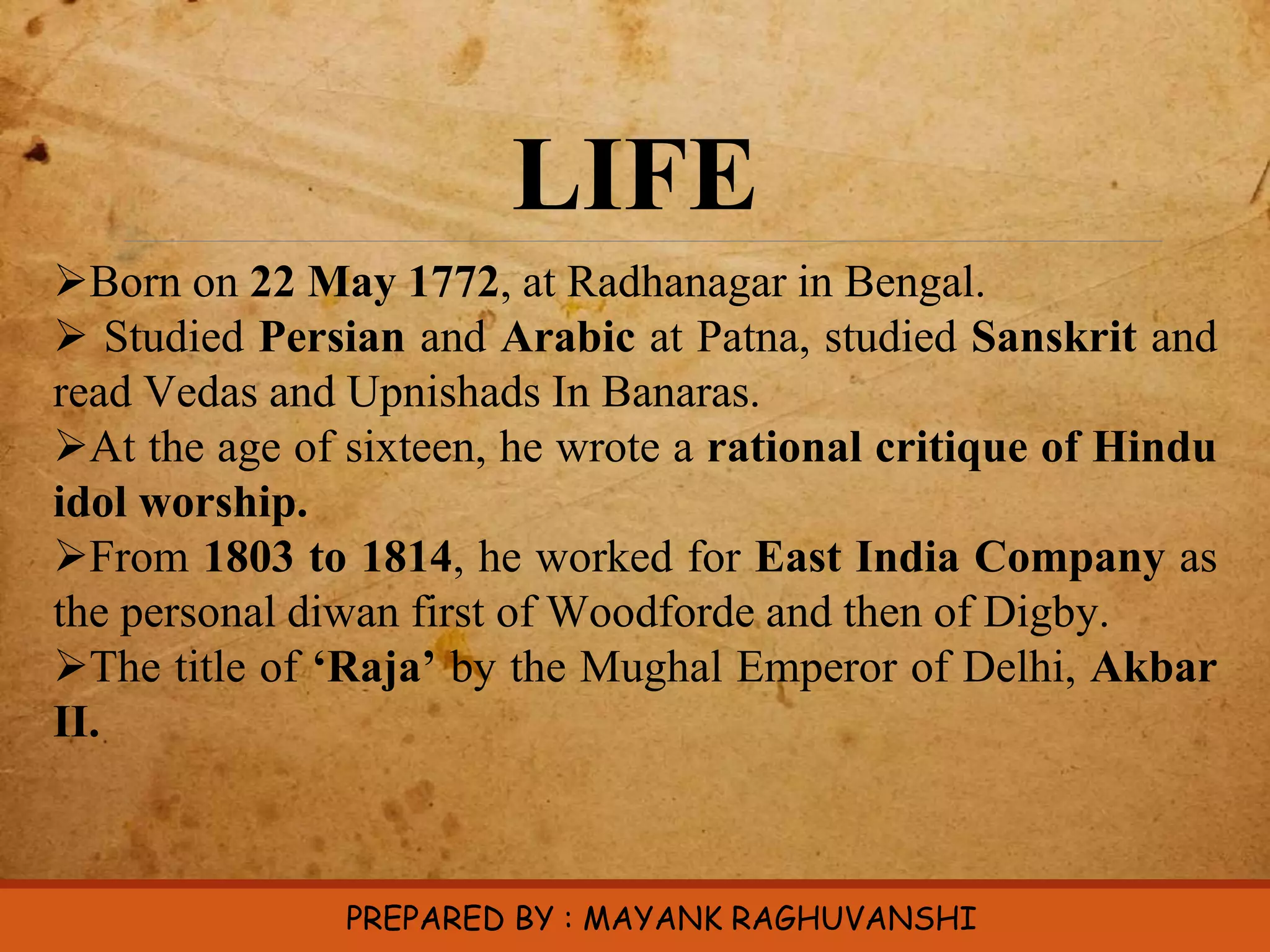 RAJA RAM MOHAN ROY | PPTX