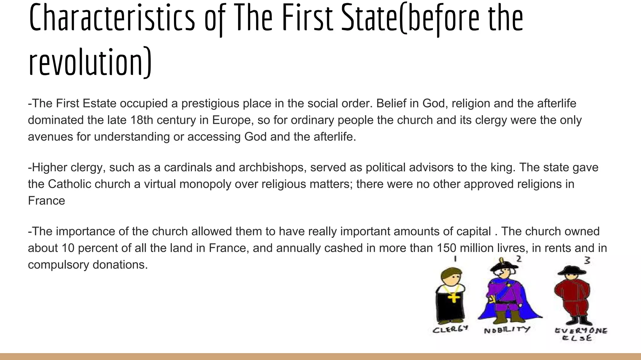 History presentation the first estate by bravo stordeur giambruni posse ...
