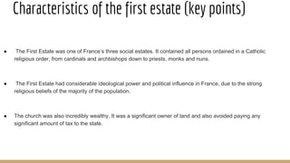 History presentation the first estate by bravo stordeur giambruni posse ...