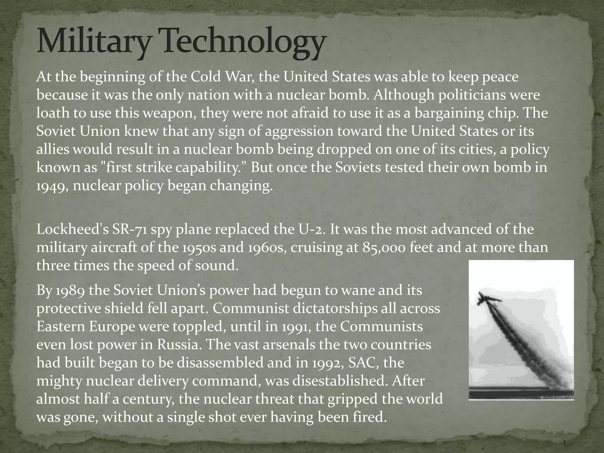 History presentation cold war | PPTX | Space and Astronomy | Science