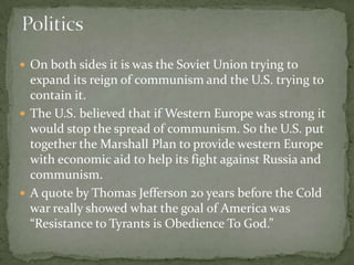 History presentation cold war | PPTX | Space and Astronomy | Science