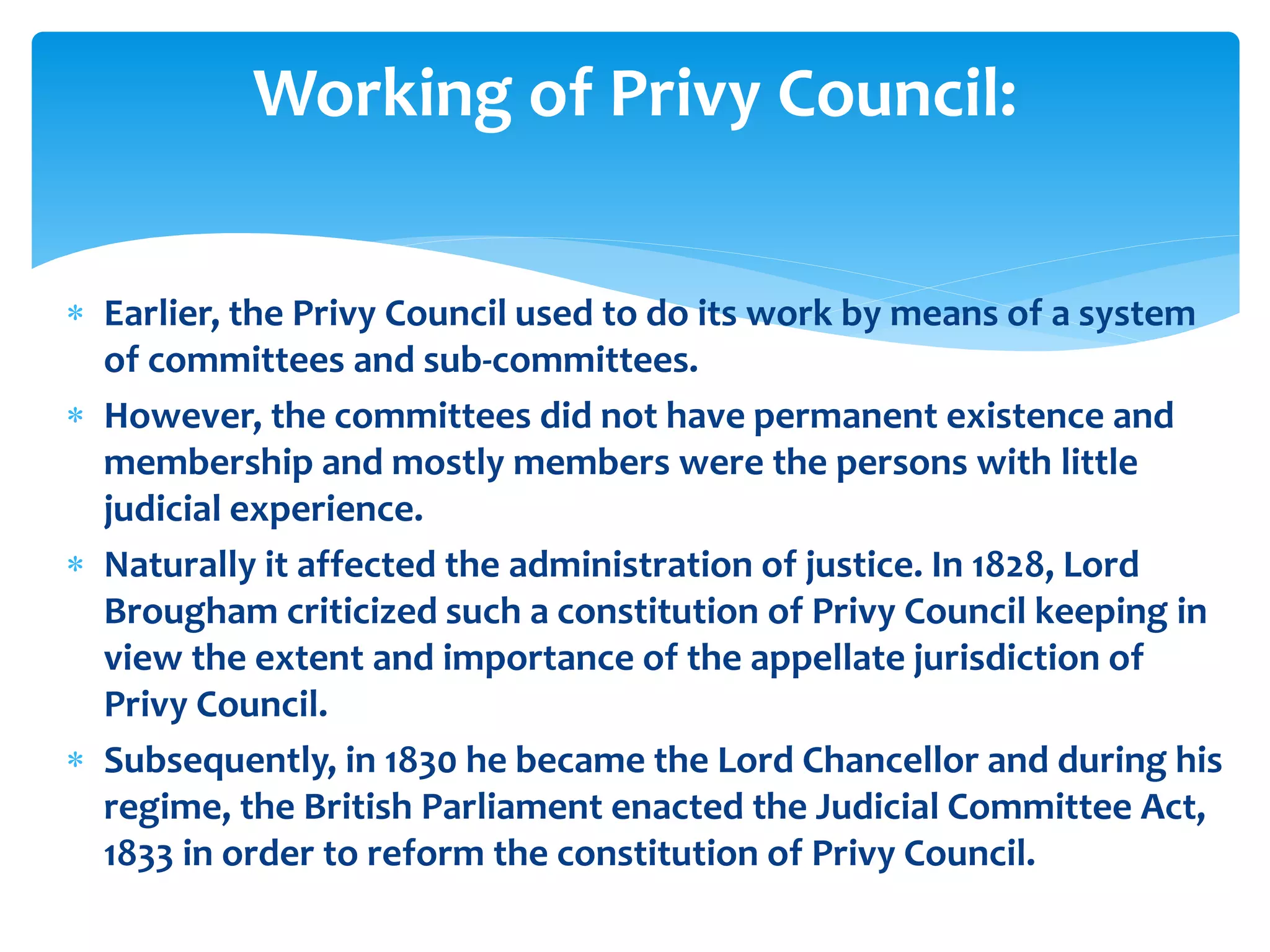 privy council: brief study | PPTX