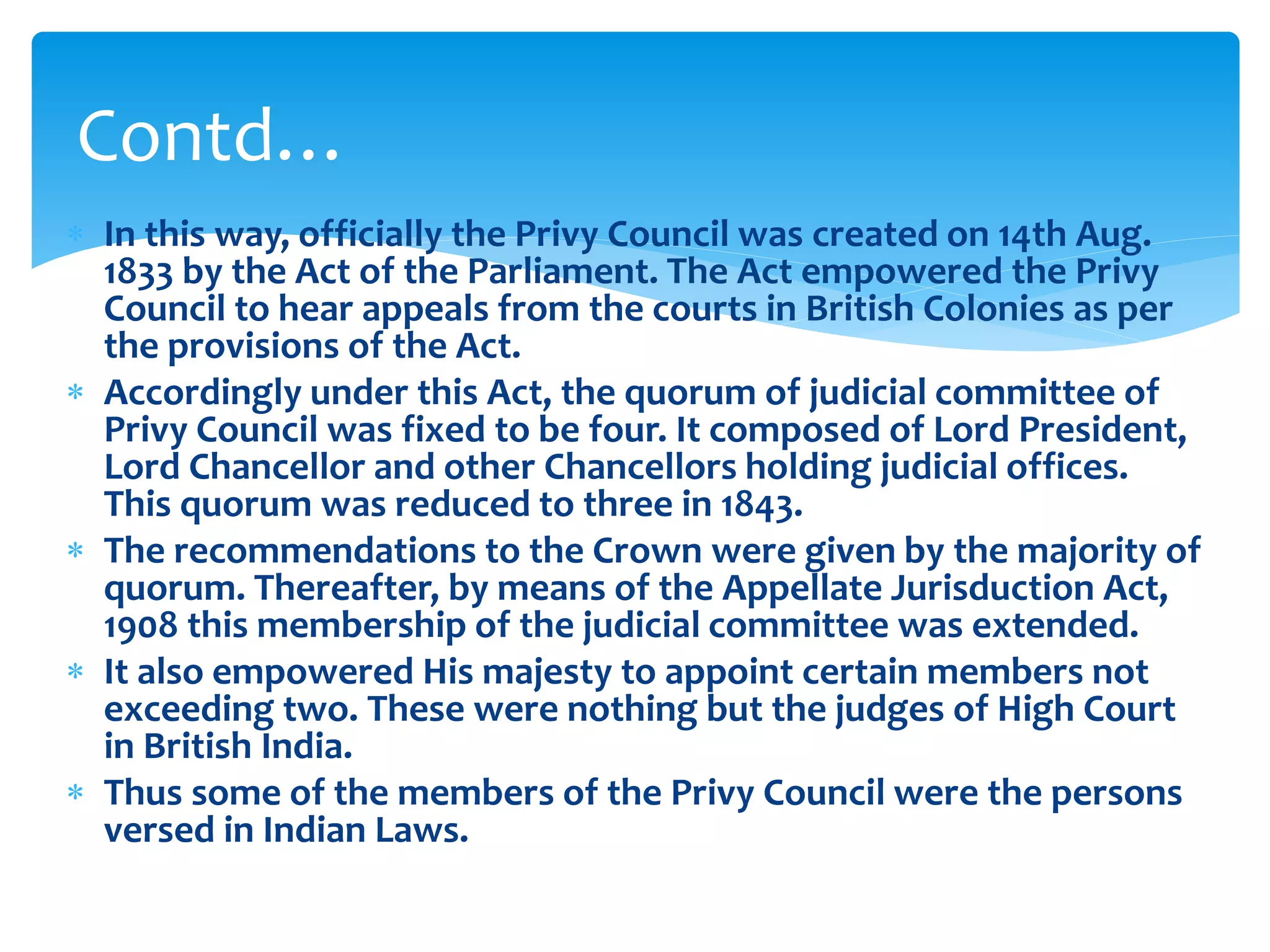 privy council: brief study | PPTX