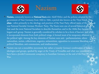 NAZISM & RISE OF HITLER | PPTX
