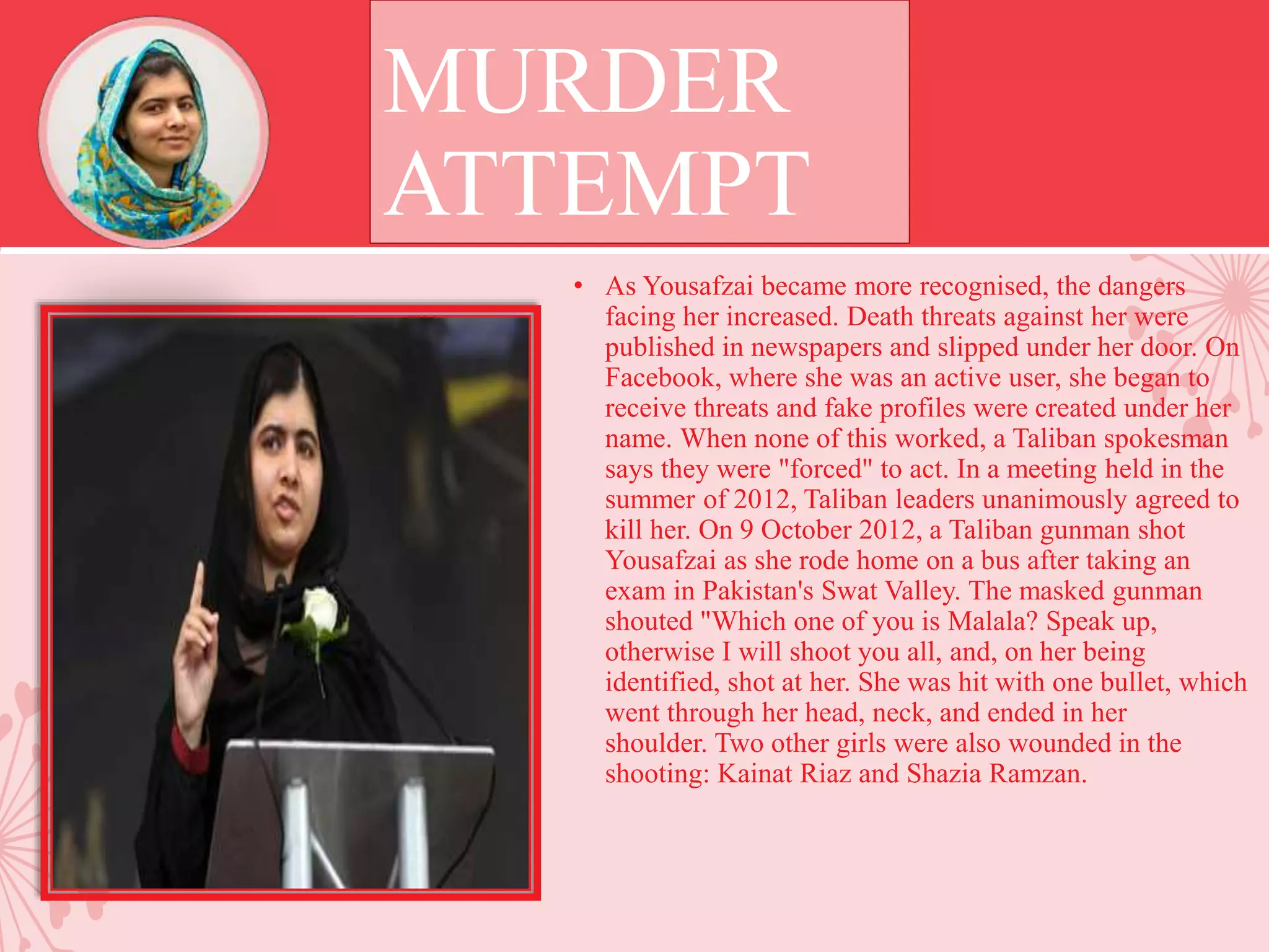 ppt on malala yousafsai history | PPTX