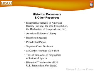 History Reference Center | PPT