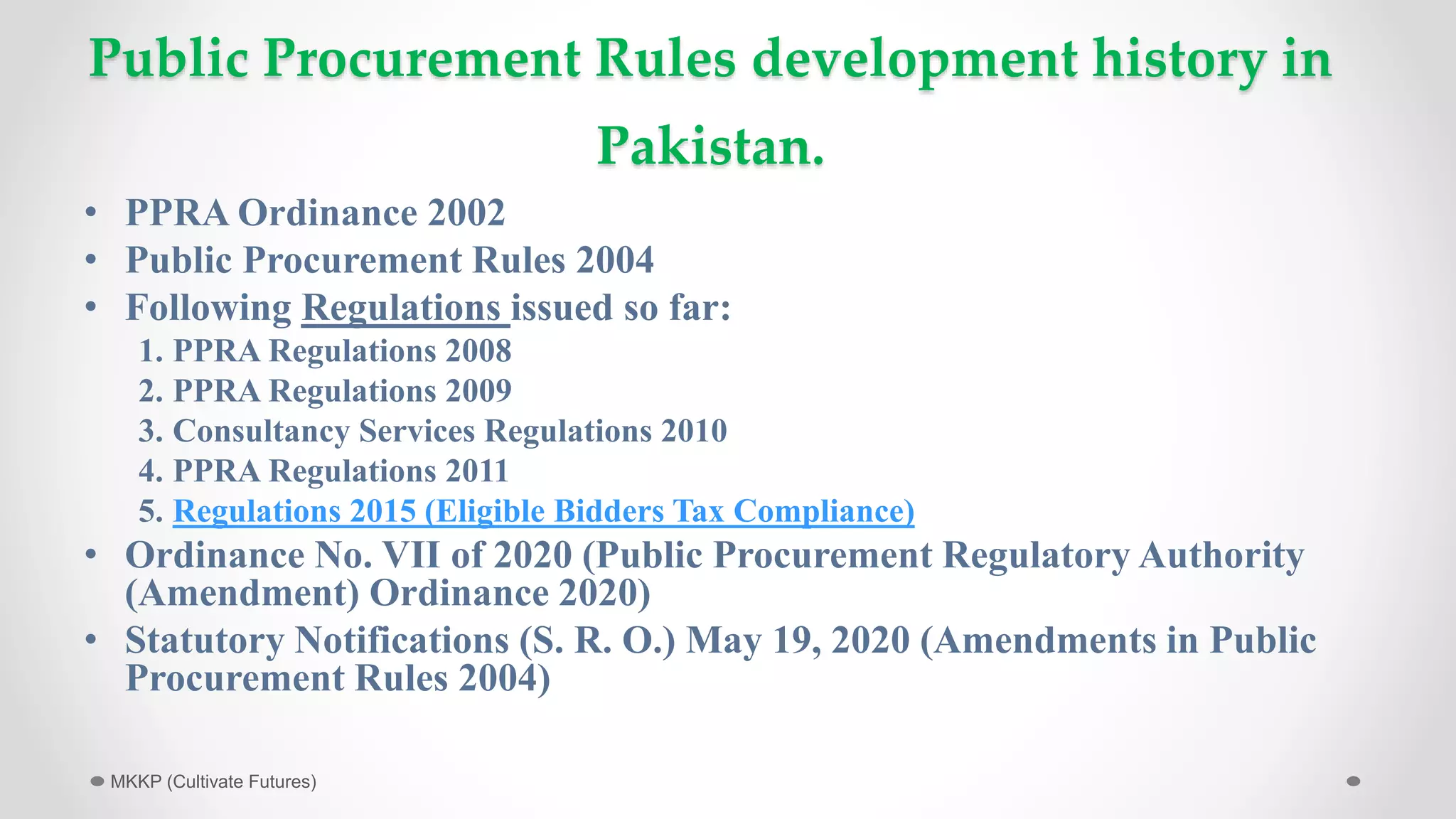 History & reforms of public procurement rules in paksitan | PPT