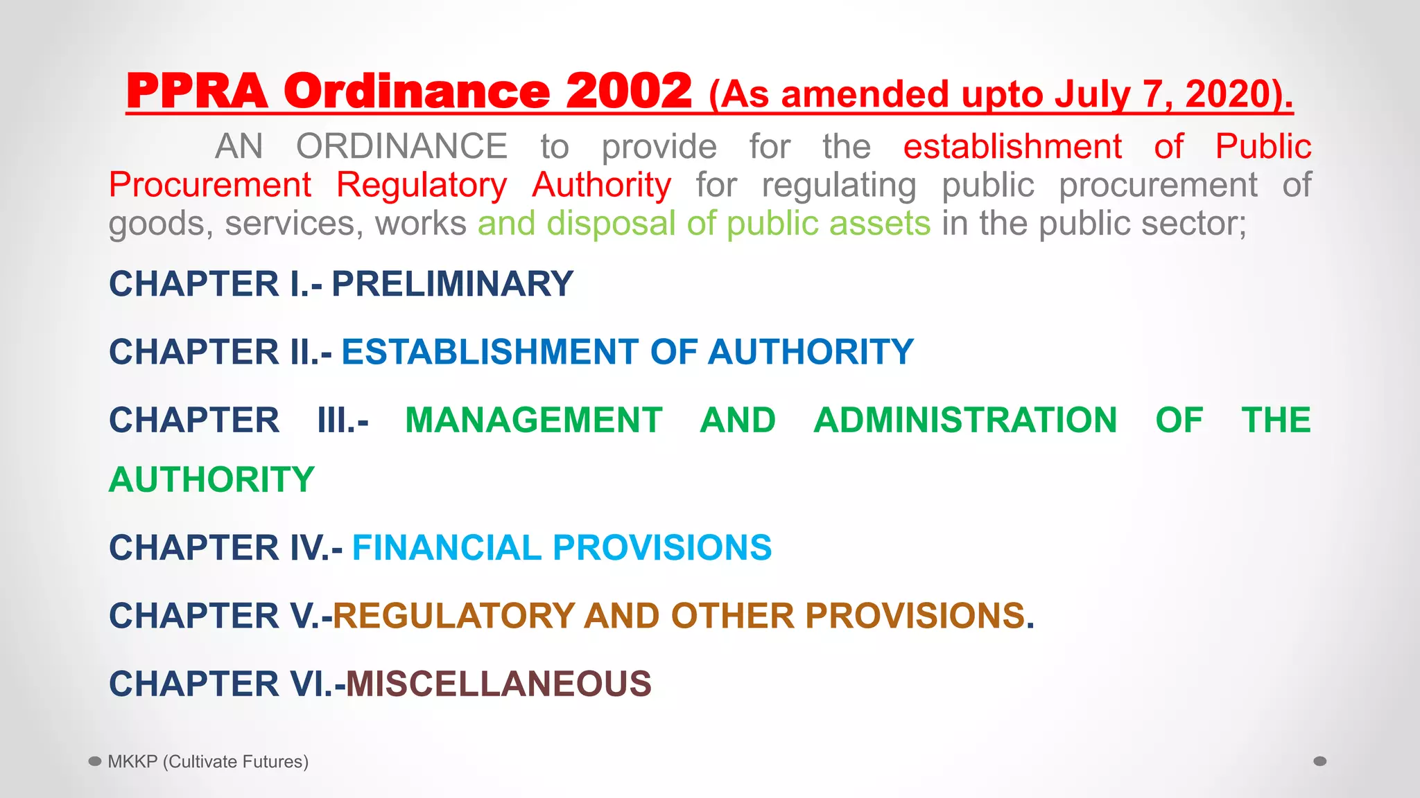 History & reforms of public procurement rules in paksitan | PPT