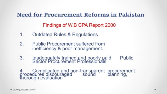 History & reforms of public procurement rules in paksitan | PPT