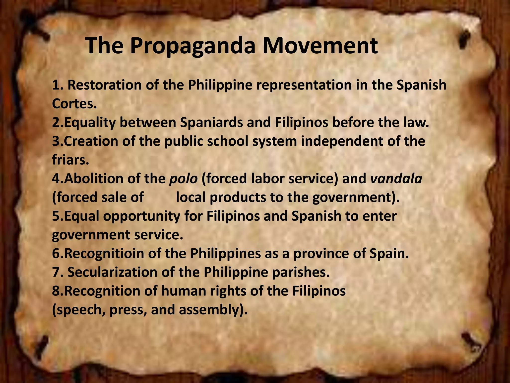 THE REVOLUTIONARY MOVEMENT (PROPAGANDA AND KATIPUNAN) | PPTX