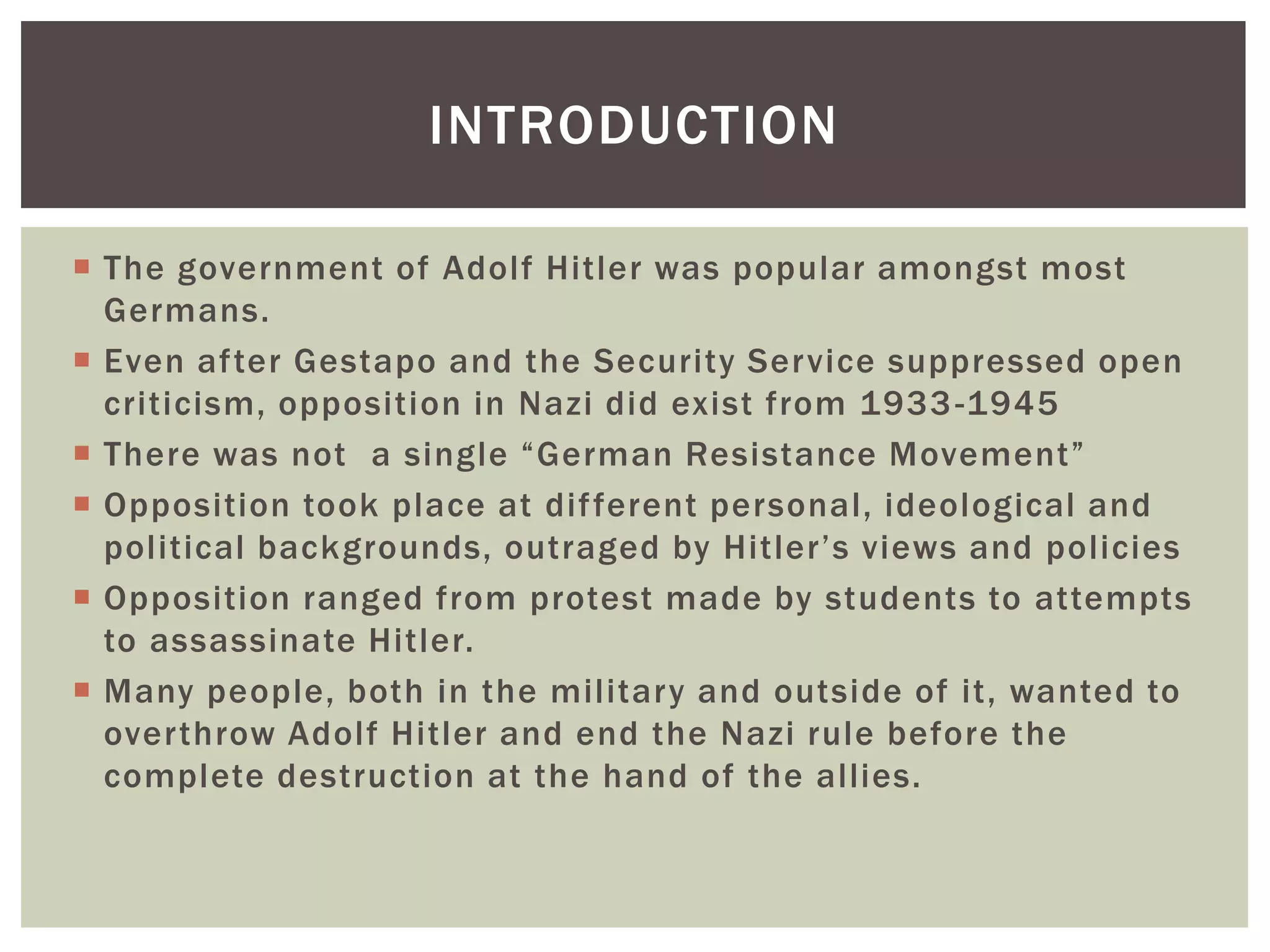 Resistance against Nazi Germany | PPTX