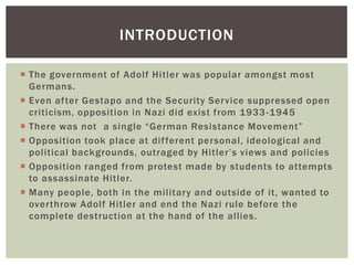 Resistance against Nazi Germany | PPT