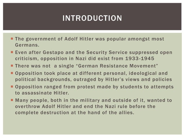 Resistance against Nazi Germany | PPT