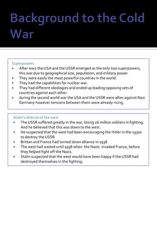 Cold War - Superpowers | PPTX
