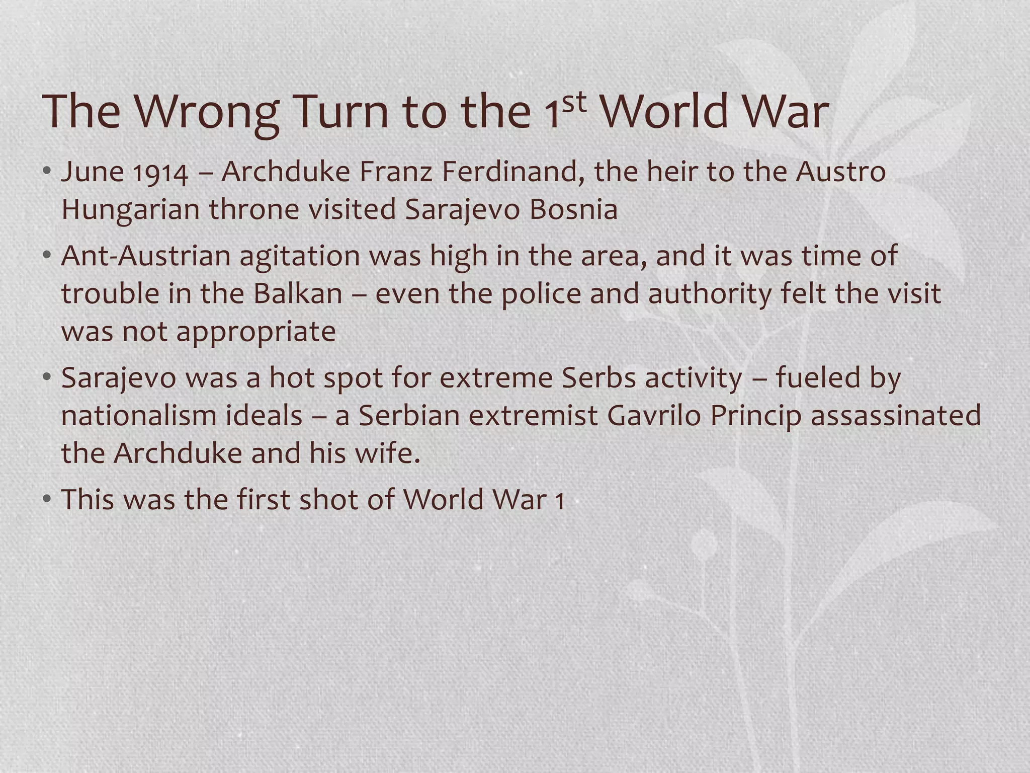 AS Level History - Causes of the First World War | PPTX | Europe Travel ...
