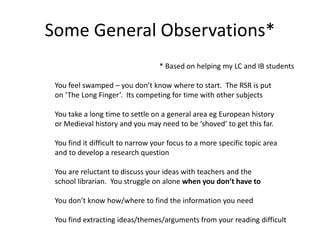 History rsr from the idea to sources history teachers of ireland ...