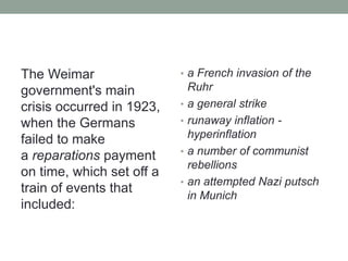 History - problems of the german weimar government 1919 1923 (from bbc ...