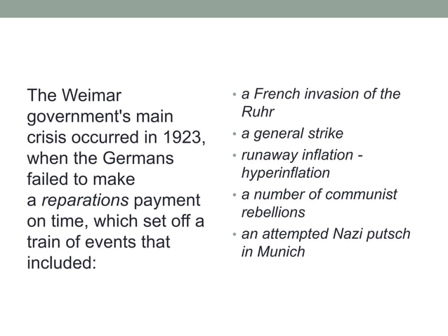History - problems of the german weimar government 1919 1923 (from bbc ...