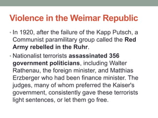 History - problems of the german weimar government 1919 1923 (from bbc ...