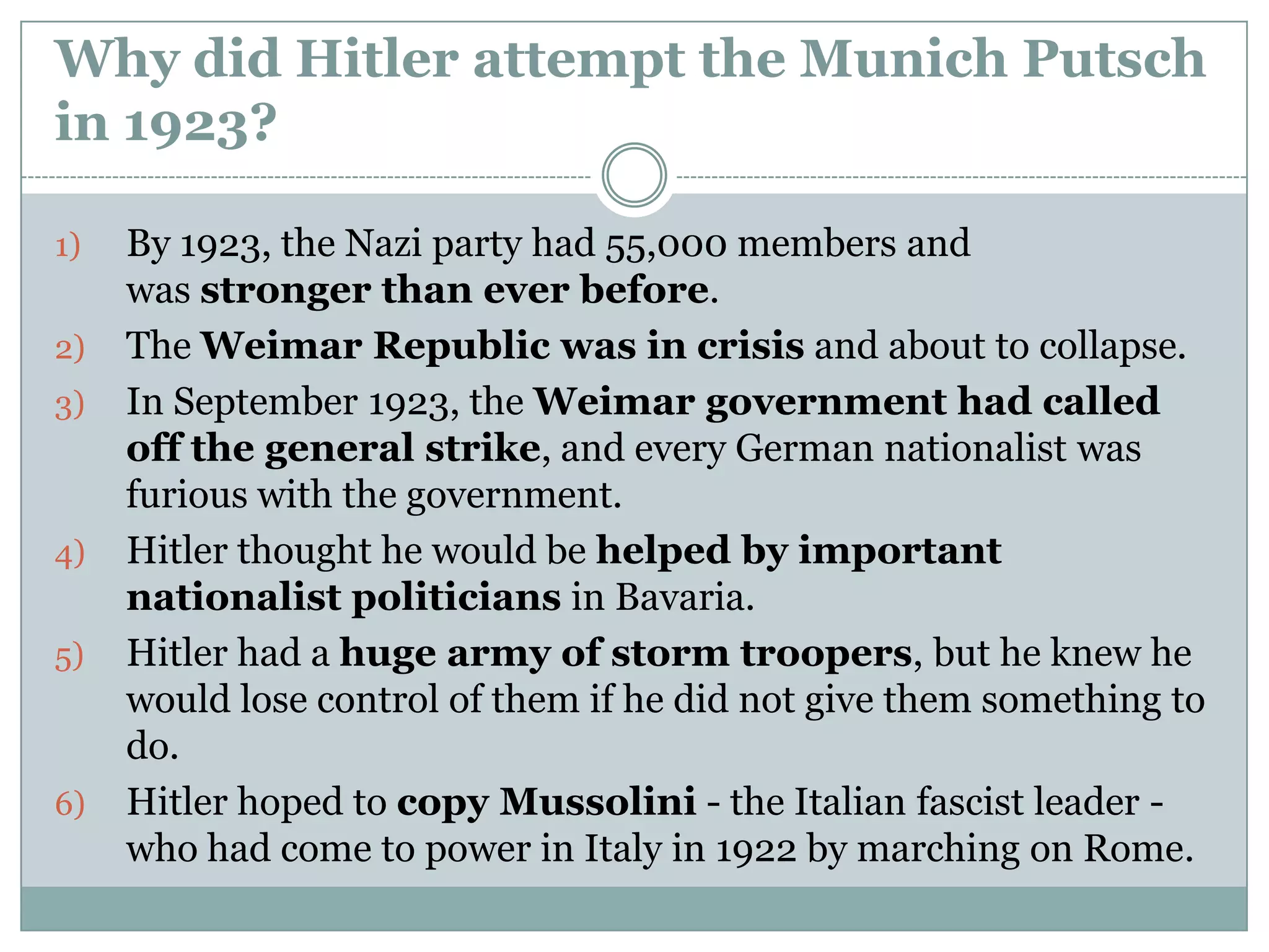 History - the munich putsch of 1923 (from bbc history) | PPT