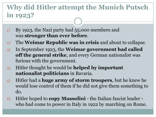 History - the munich putsch of 1923 (from bbc history) | PPT