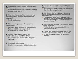 History - how did the weimar republic survive (from bbc history) | PPT