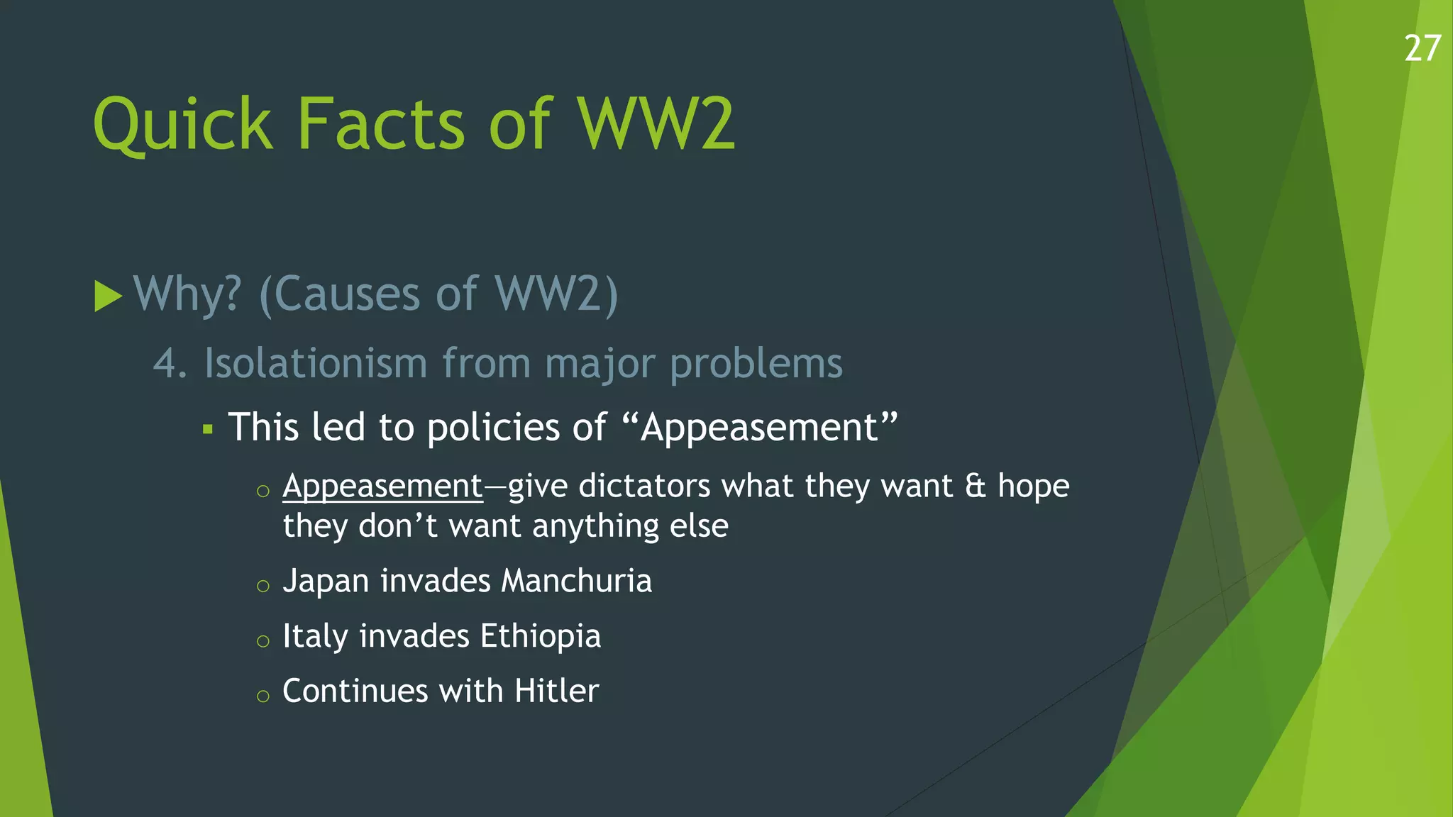 WWII Quick Facts and Causes of War | PPTX