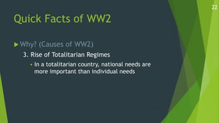 WWII Quick Facts and Causes of War | PPTX