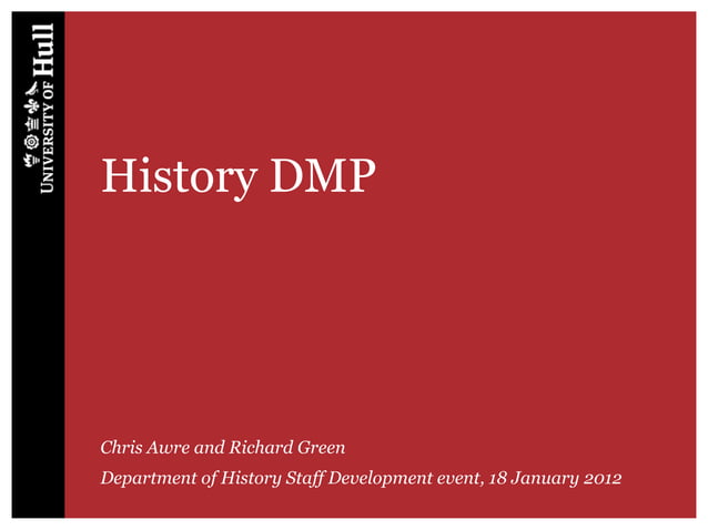 History data management staff development