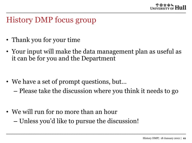 History data management staff development