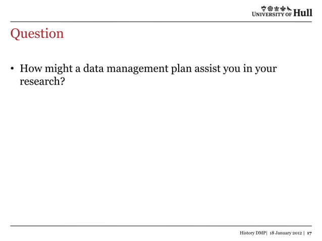 History data management staff development