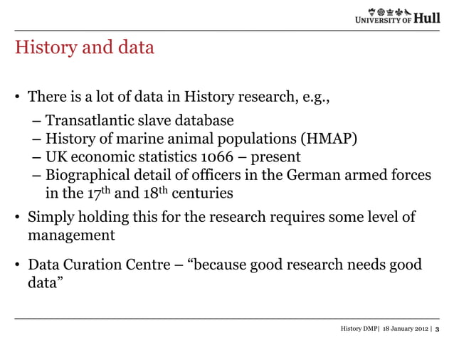 History data management staff development
