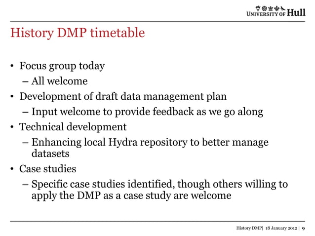 History data management staff development