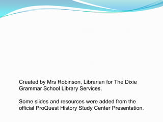 History Study Centre Presentation | PPT