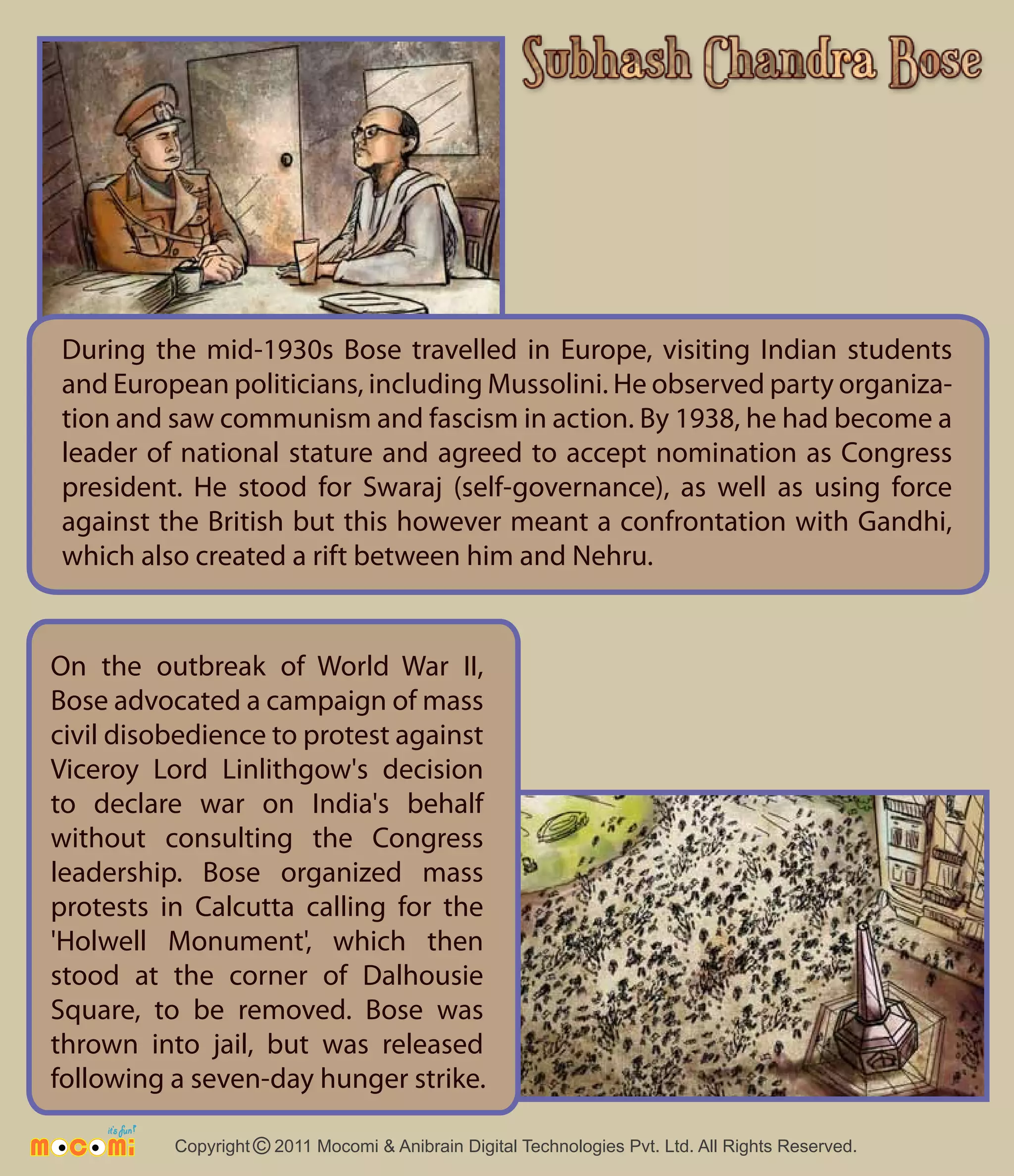 Subhash Chandra Bose - Freedom Fighter - History – Mocomi.com