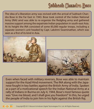 Subhash Chandra Bose - Freedom Fighter - History – Mocomi.com