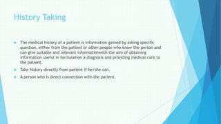 History taken skills | PPT