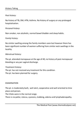History Taking in Medicine and Surgery for Final MBBS practical exams | PDF