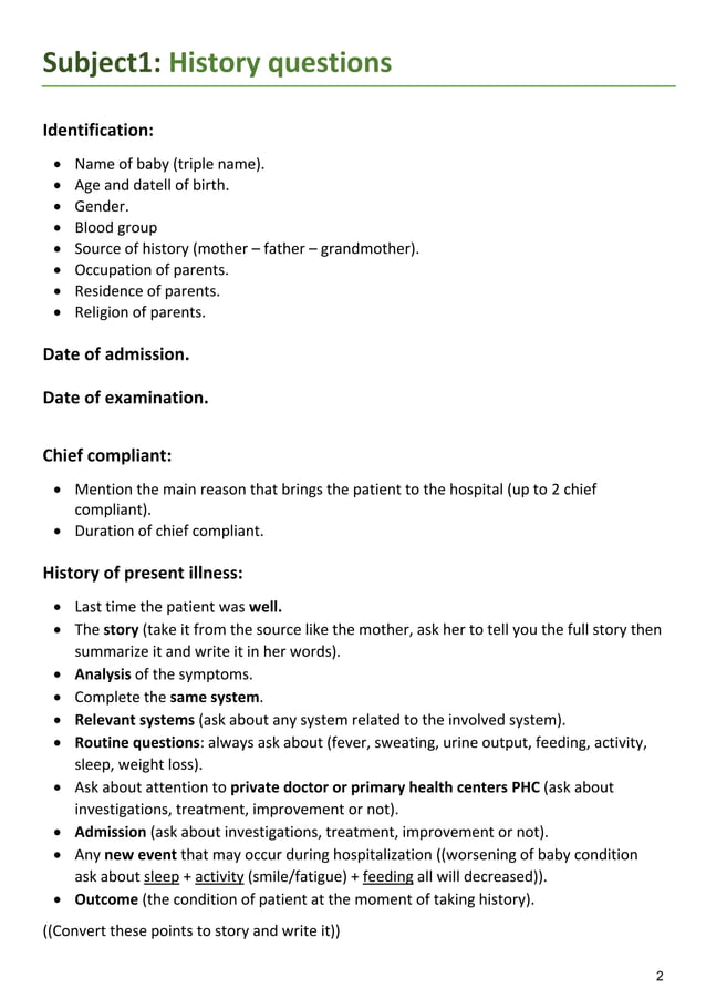 History taking | PDF