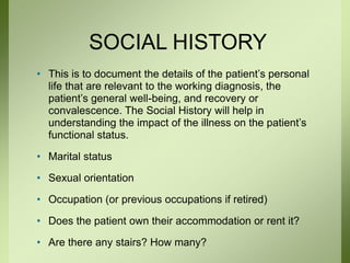 History taking (History of Physical Examination) | PPTX