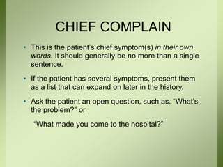 History taking (History of Physical Examination) | PPTX