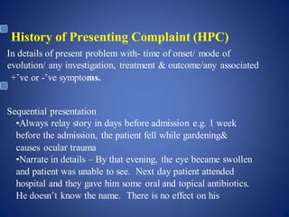 History taking in optometry or ophthalmology | DOCX