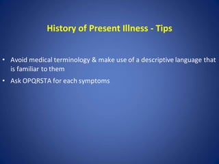 History taking in optometry or ophthalmology | DOCX