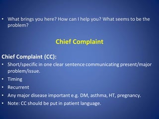 History taking in optometry or ophthalmology | DOCX