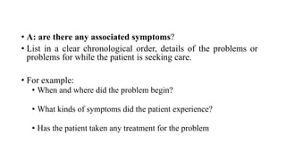 History Taking for Health Professionals, Nurses | PPTX