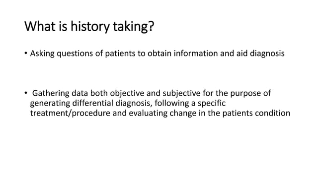 History taking | PPT