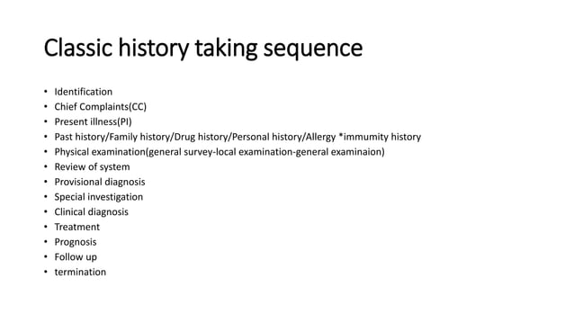 History taking | PPT