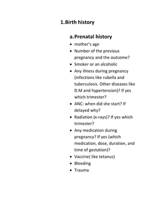 History Taking | PDF | Pregnancy | Reproductive Health