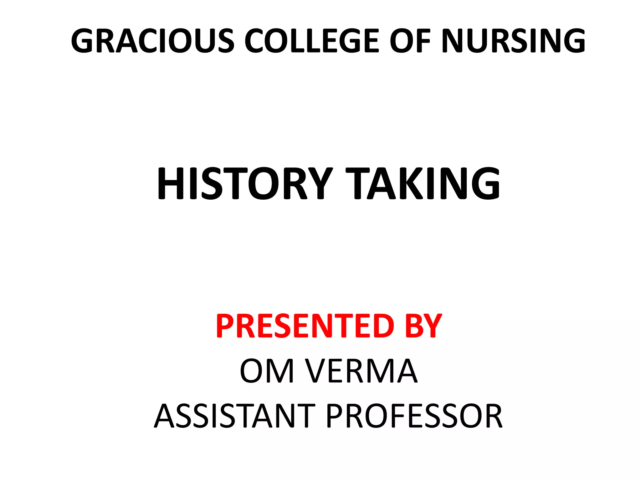 HISTORY TAKING. | PPT